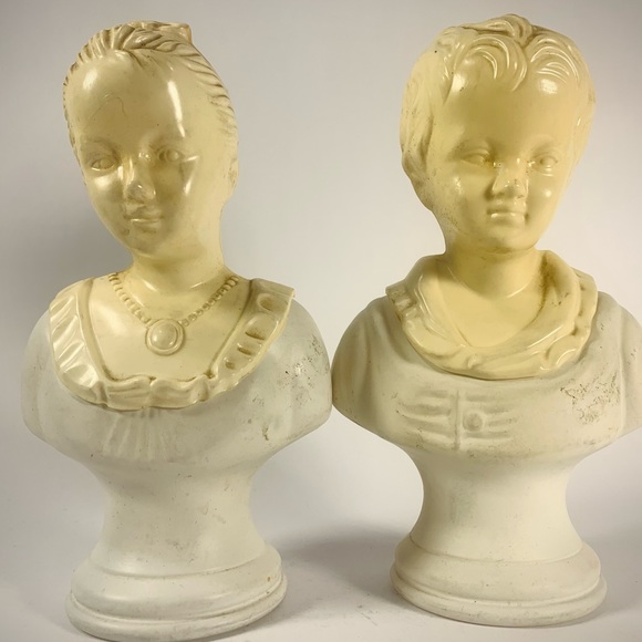 Avon | Accents | Vintage Avon Bottles Young Boy Girl Head Busts White ...
